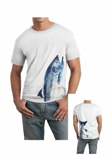 Head Tail Salmon T-shirt, White - BLBSBA Head Tail Salmon T-shirt, White - BLBSBA